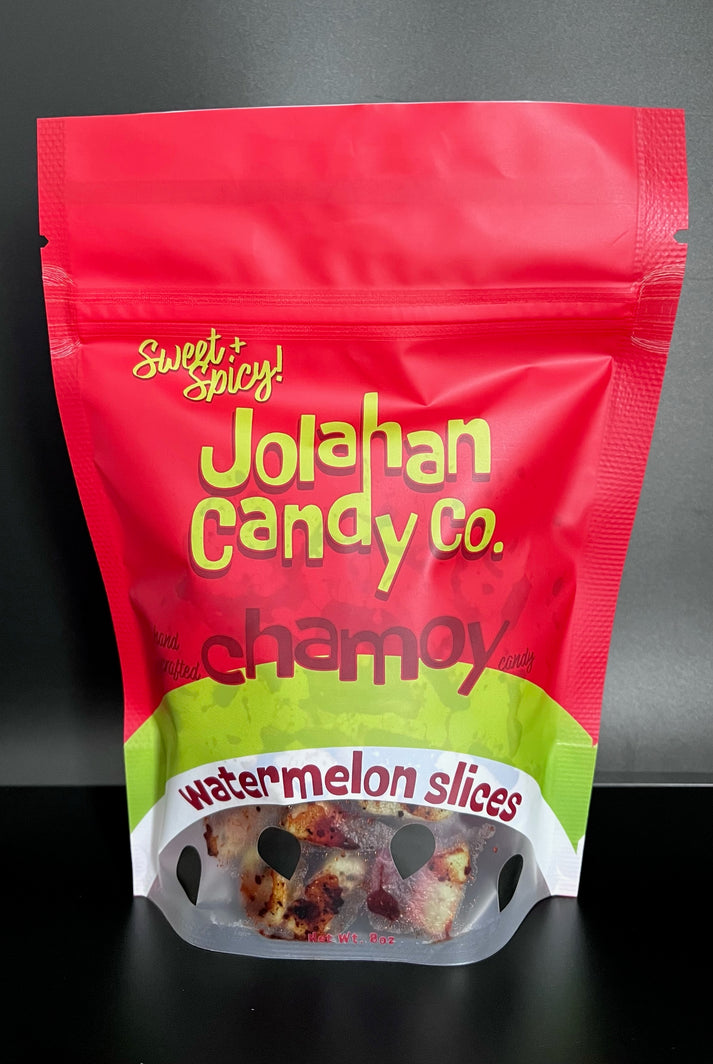 Chamoy Gummy Watermelon Slices -8oz. – Jolahan Candy Co